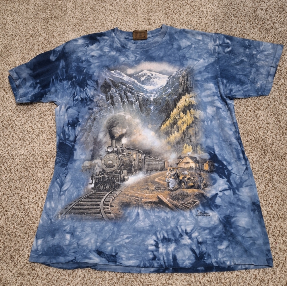 Rare Vtg 90's The Mountain Tie-Dye Railroad Mountains… - Gem